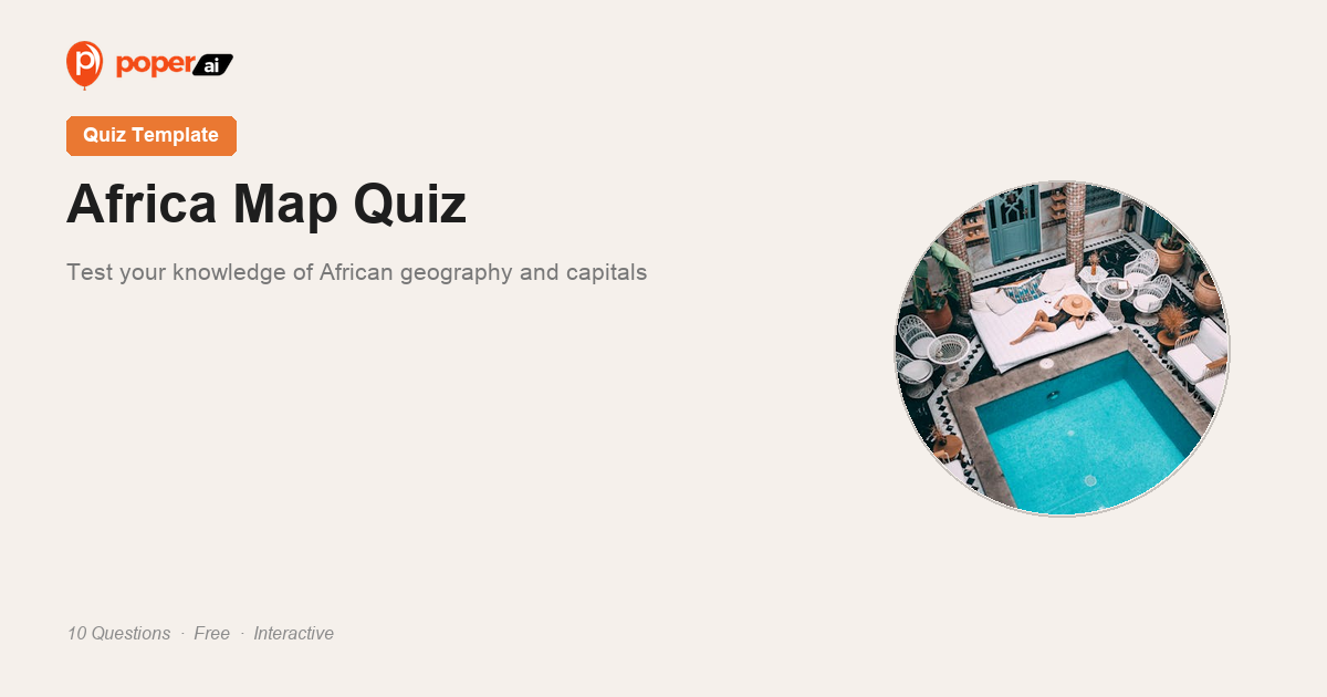 Africa Map Quiz — Test Your Geography Knowledge | Poper