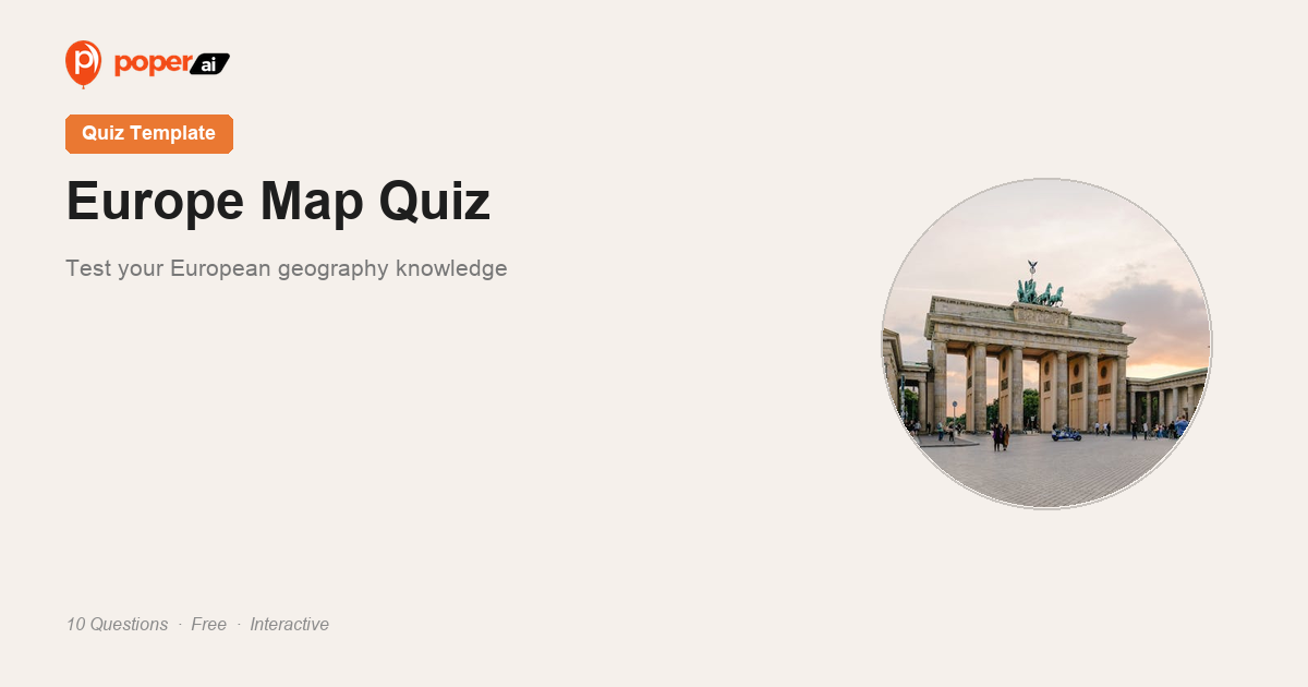 Europe Map Quiz — Test Your European Geography Knowledge | Poper