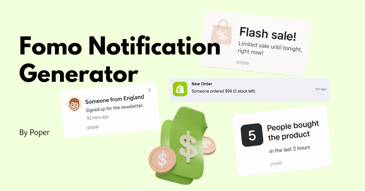 Fomo Notification Generator - Poper